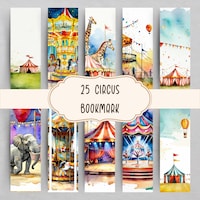 Circus Tags Printable Circus Cards Vintage Clown Tags, Elephants ...