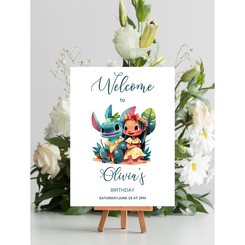 Stitch Welcome Sign, Lilo and Stitch Party Invitation, Welcome Sign ...