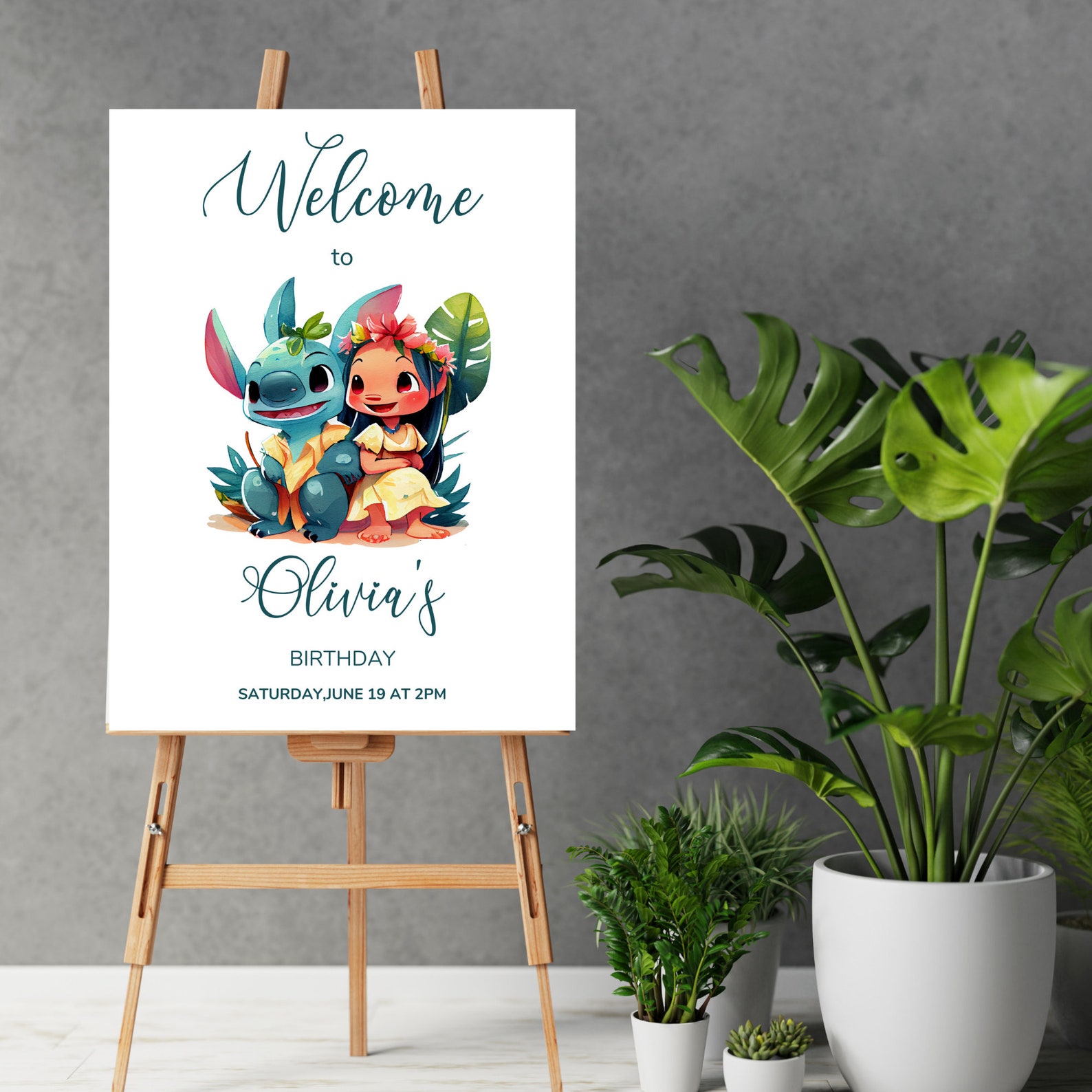 Stitch Welcome Sign Lilo and Stitch Party Invitation Welcome - Etsy