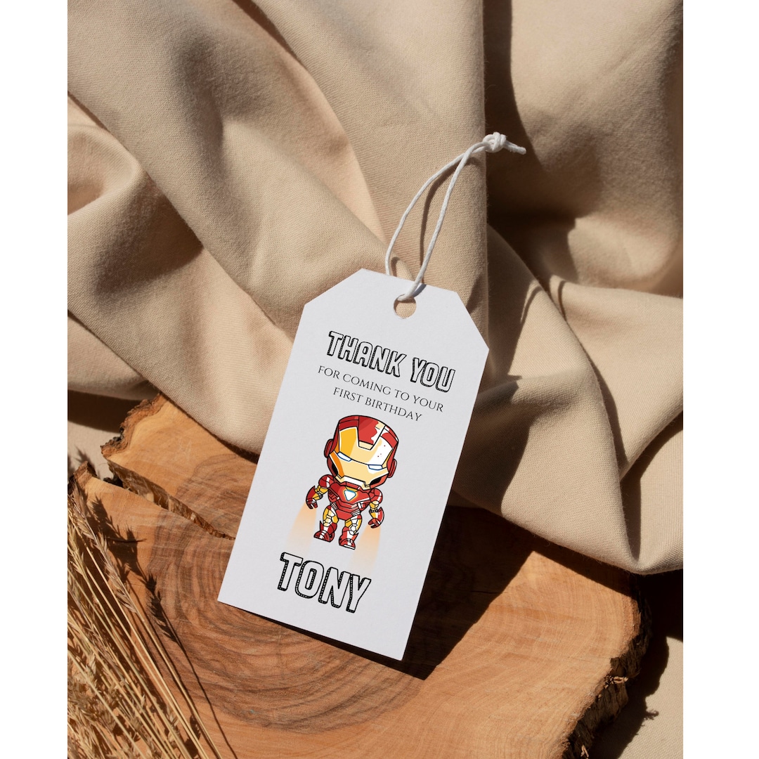 Iron Man Thank You Tag Template, Superhero Thank You Tag, Birthday Tag ...