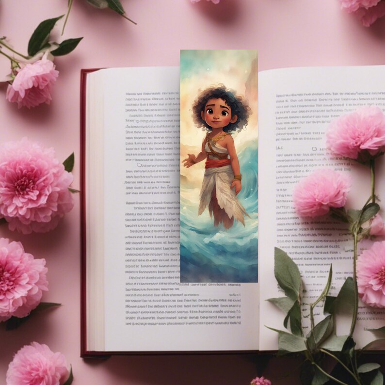 Moana Bookmark Printable, Hawaiian Moana Digital Bookmark Gift, Book ...