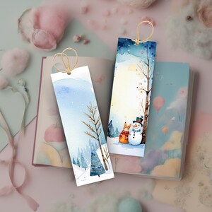 Digital Winter Bookmarks, Christmas Bookmark Printable, Book Lovers ...