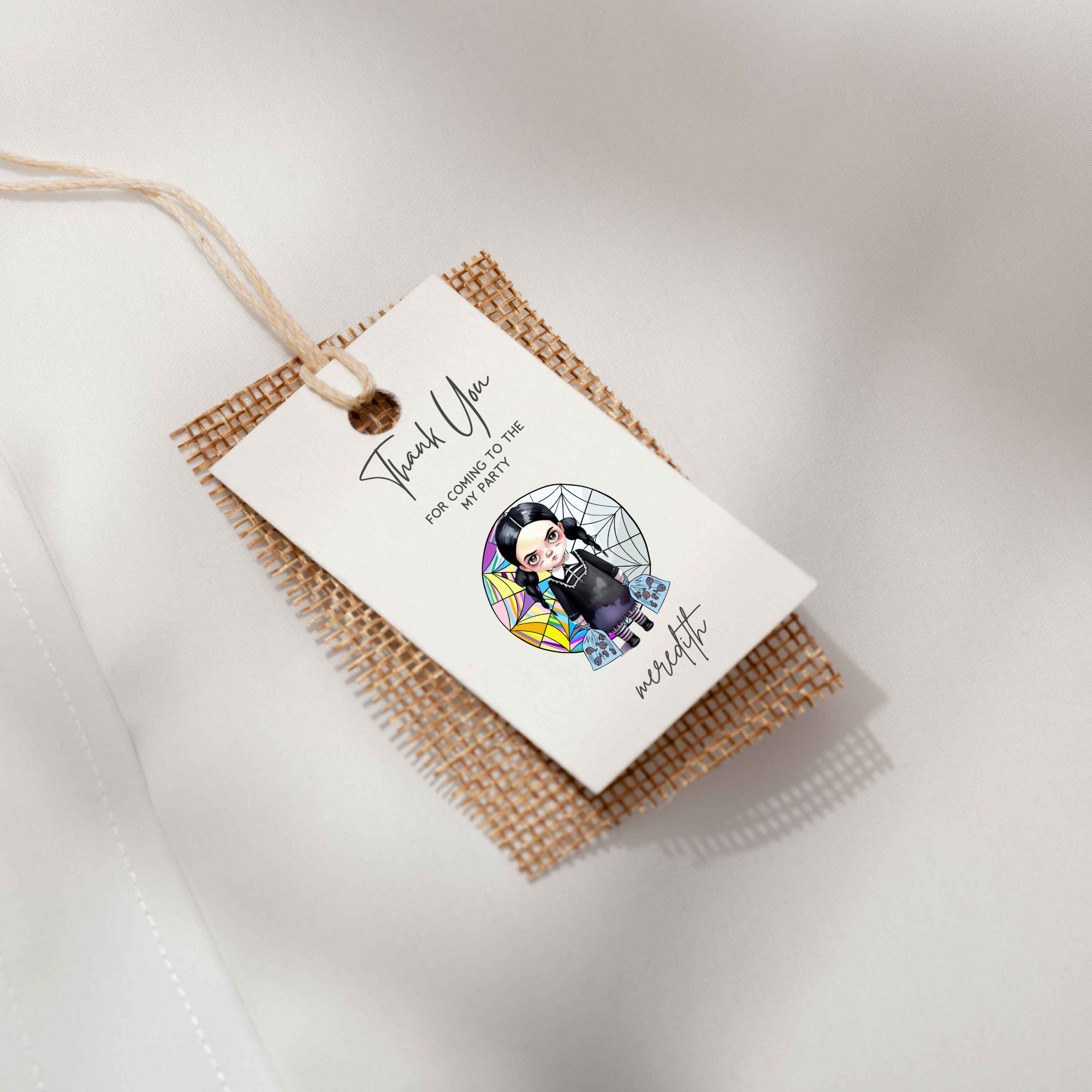 Wednesday Birthday Thank You Tag Wednesday Addams Birthday - Etsy