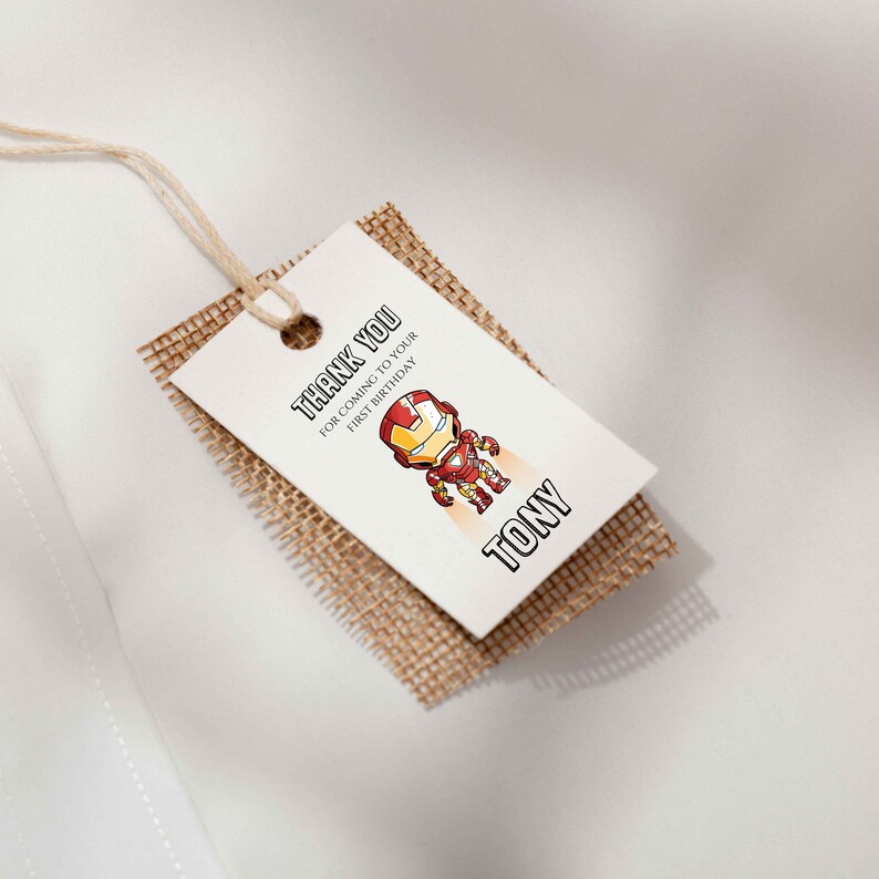 Iron Man Thank You Tag Template, Superhero Thank You Tag, Birthday Tag ...