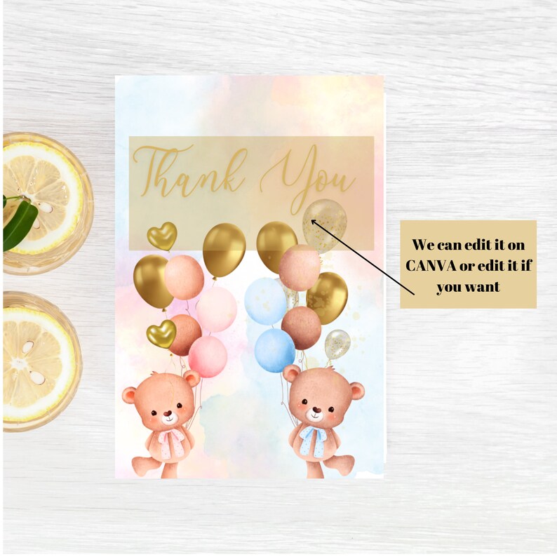 Teddy Bears Gender Reveal Invitation Balloon Gender Reveal - Etsy