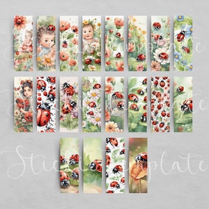 Ladybug Bookmark Printable, Book Lovers Designs, Digital Letter Size ...