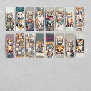 Cat Bookmark Printable, Cat Digital Bookmark Gift, Book Lovers Designs ...
