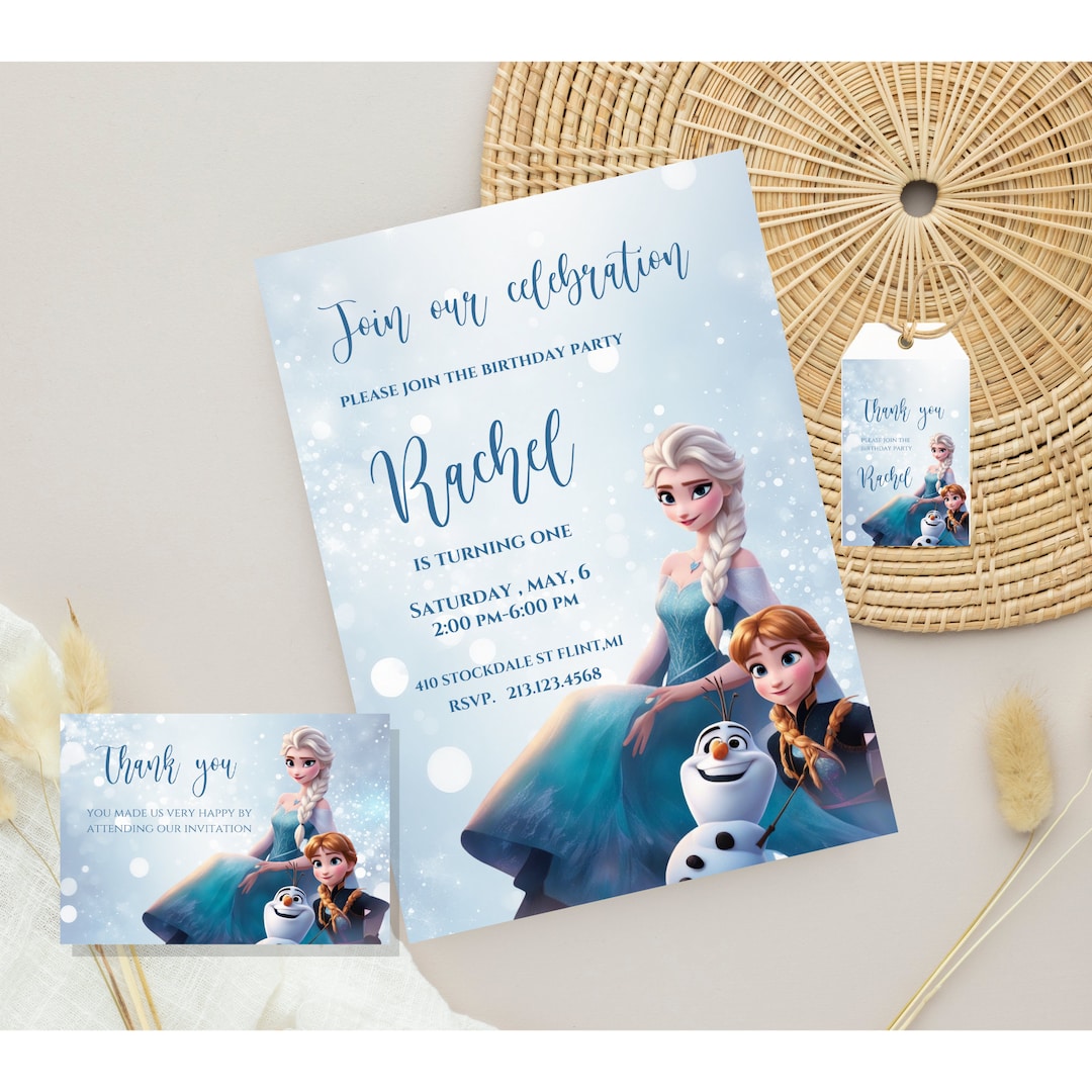 Frozen Birthday Invitation, Princess Elsa Anna Invitation, Frozen Party ...