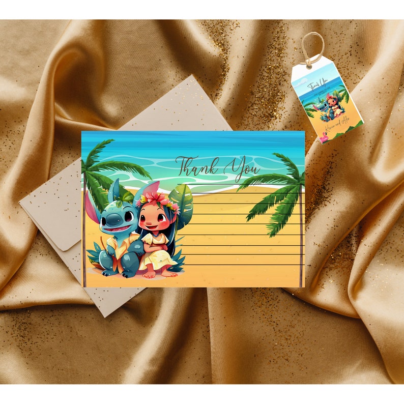 Lilo and Stitch Birthday Invitation Template, Personalized Sibling ...