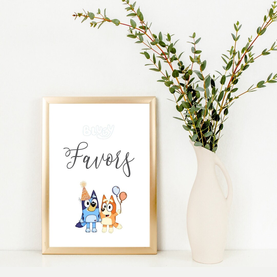 Bluey Birthday Favors Sign Bluey Table Sign Bluey Favors - Etsy Denmark