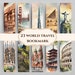 World Travel Bookmark Printable, Watercolor Famous Landmark Bookmark ...