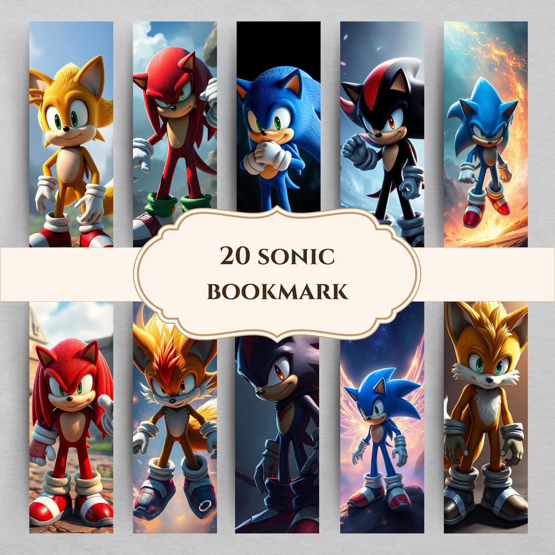 Sonic Bookmark Printable, Sonic Lovers Designs, Digital Letter Size ...