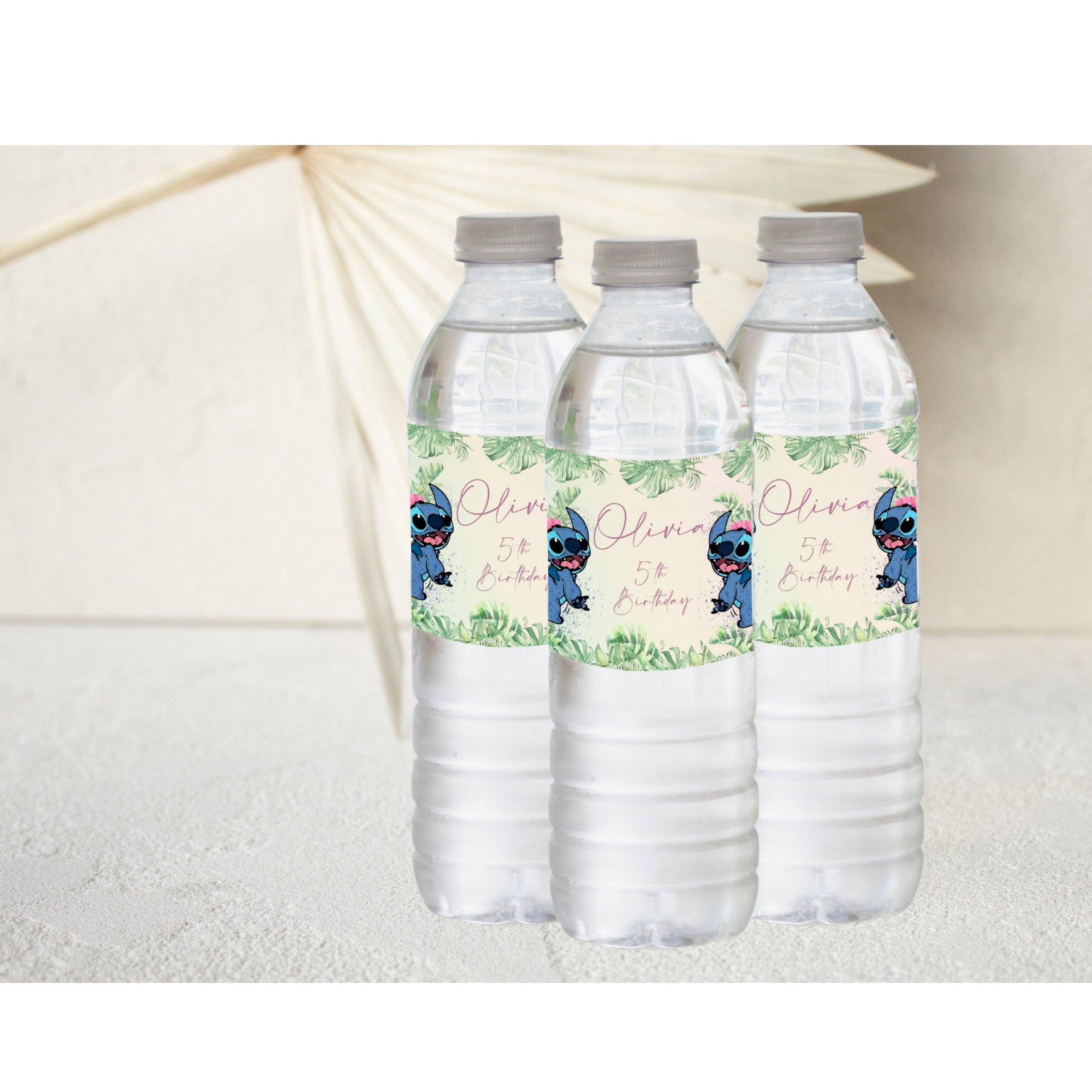 Stitch Birthday Water Bottle Labels, Personalized Water Bottle Label ...