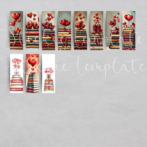 Valentine's Day Bookmarks Printable, Book Lovers Designs, Digital ...