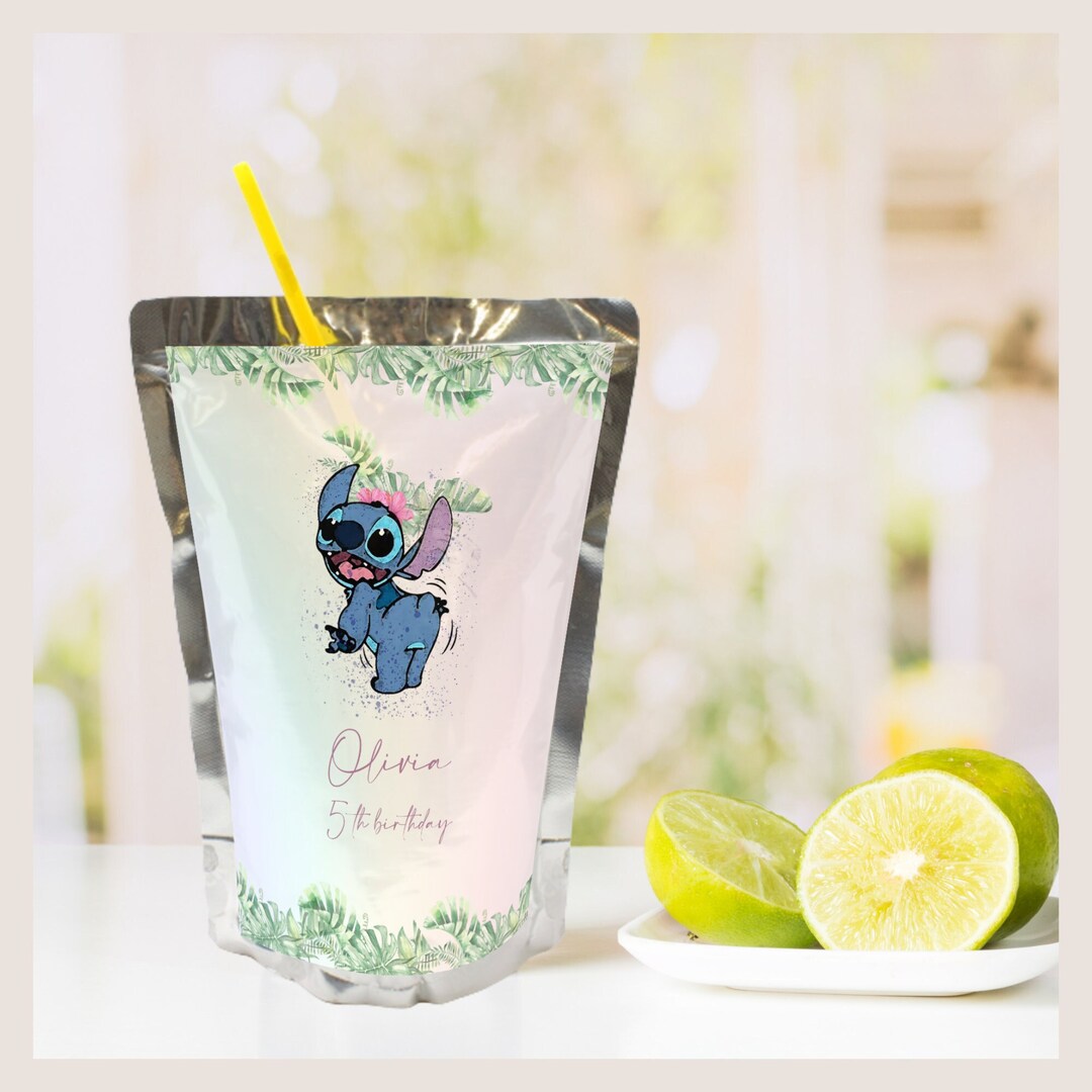 Stitch Birthday Juice Pouch Label, Juice Label, Stitch Party Invite ...
