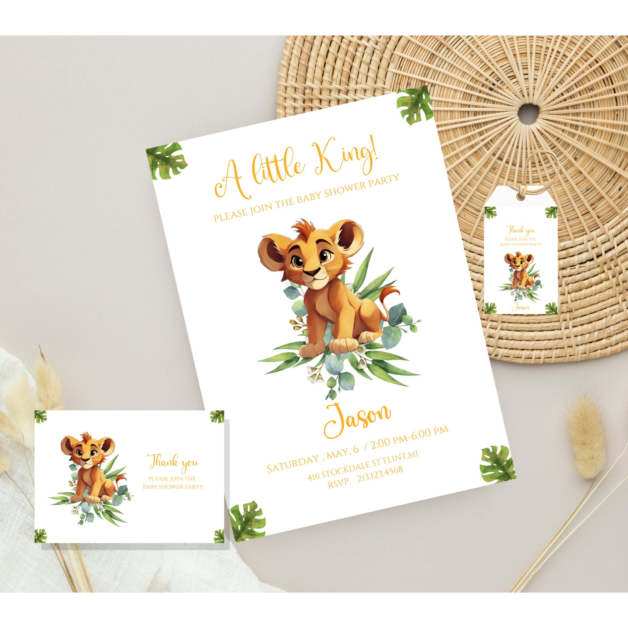 Lion King Baby Shower Invitation Lion King Digital Invitation - Etsy