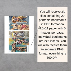 Funny Dog Bookmark Printable, Dog Digital Bookmark Gift, Book Lovers ...