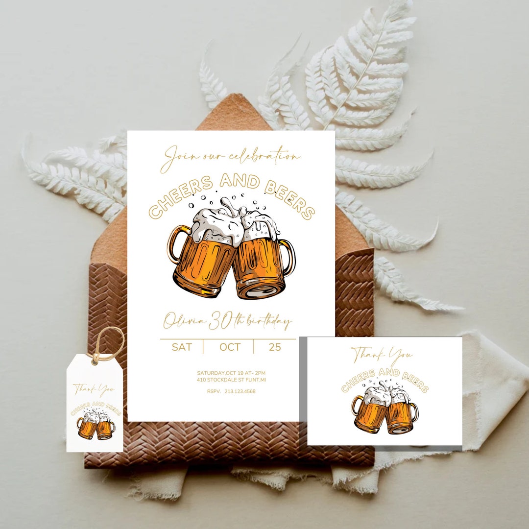 EDITABLE Beer Surprise Birthday Party Invitation 30th 40th - Etsy