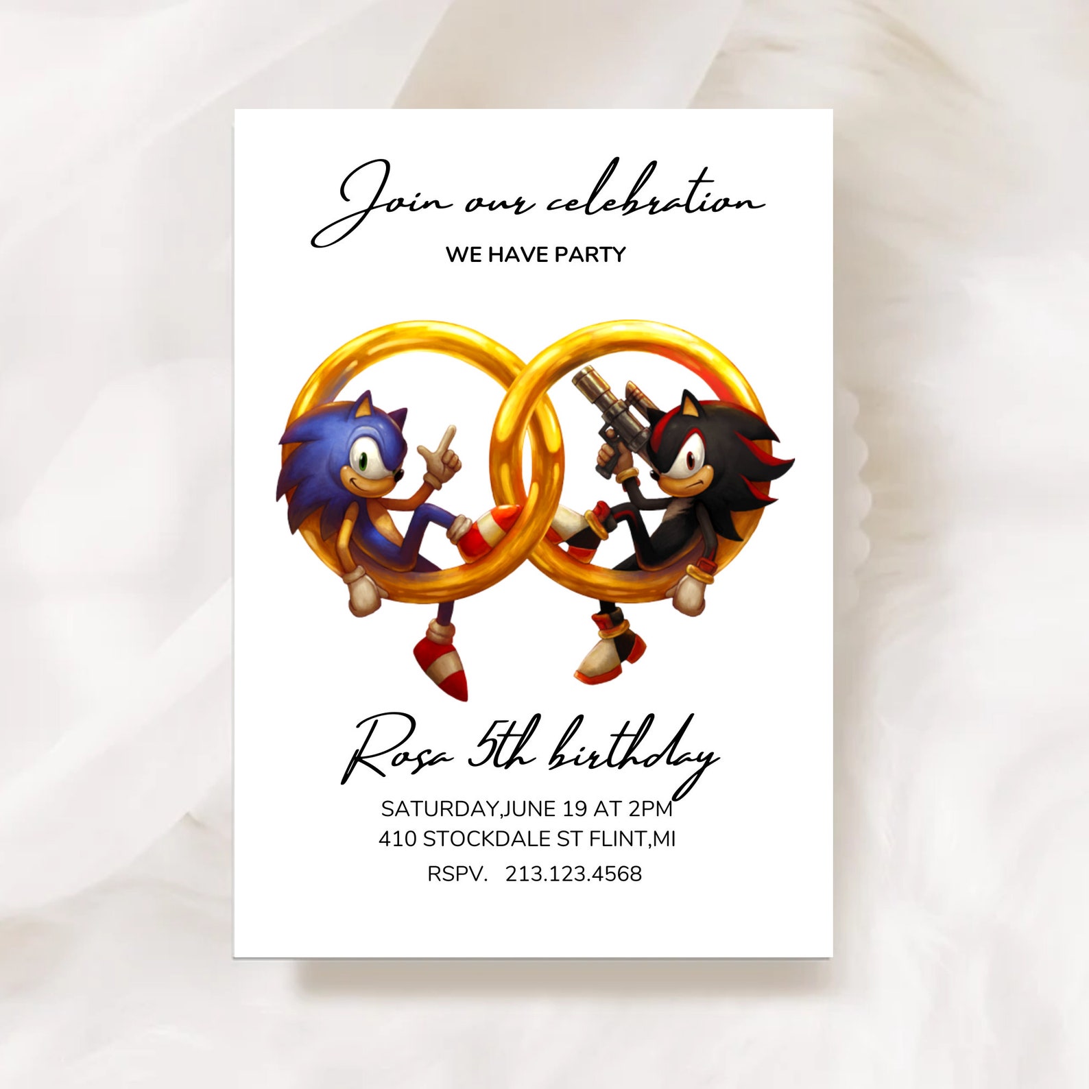 Sonic Birthday Invitation, Sonic Invitation, Sonic the Hedgehog ...