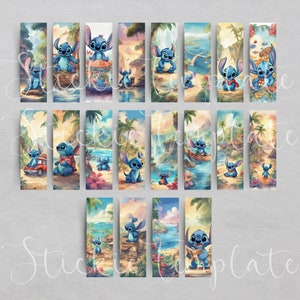 Lilo and Stitch Bookmark Printable, Book Lovers Designs, Digital Letter Size 11x8.5 PDF ...