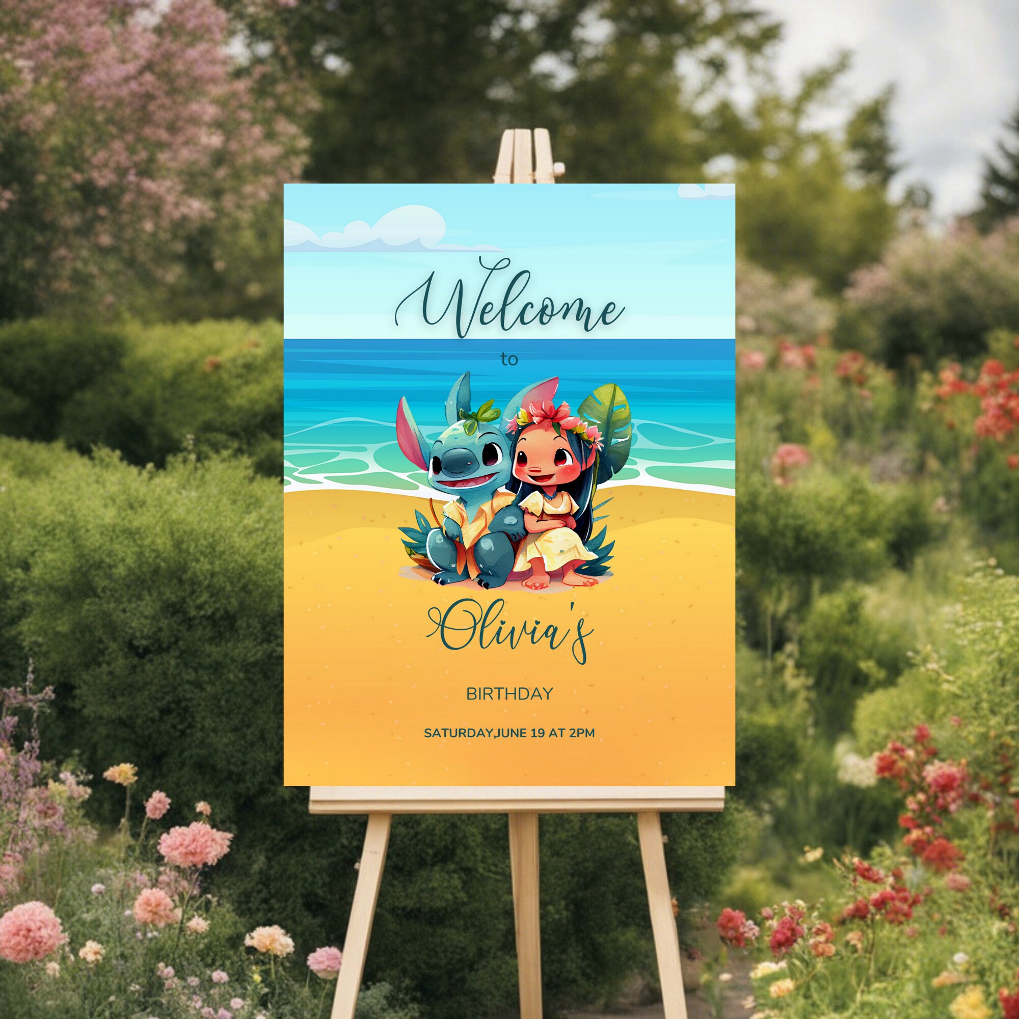 Stitch Welcome Sign, Lilo and Stitch Party Invitation, Welcome Sign ...