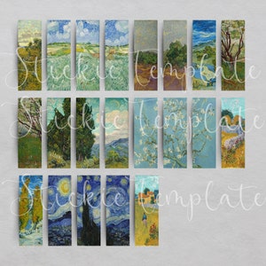 Vincent Van Gogh Bookmark Printable, Van Gogh Lovers Digital Bookmark ...