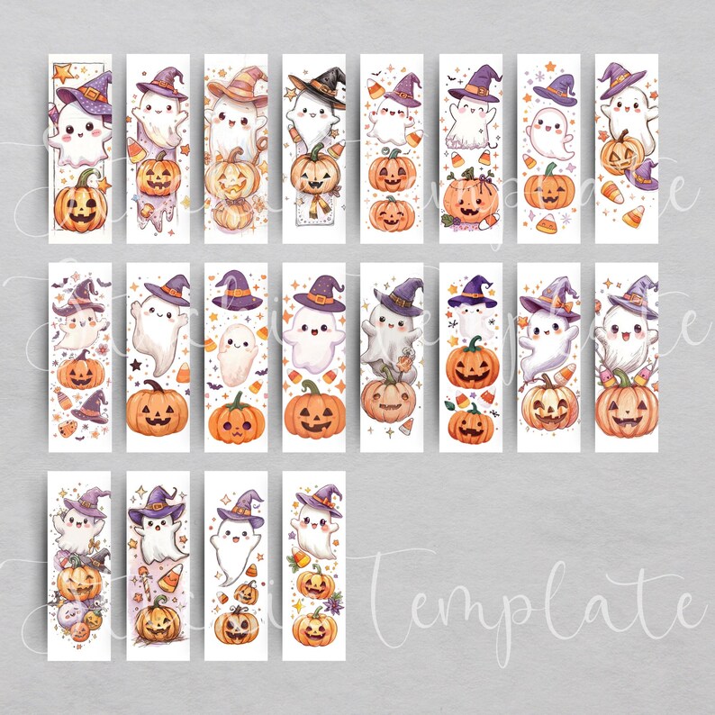Cute Boo Halloween Bookmark Printable, Ghost and Pumpkin Gift Bookmark ...