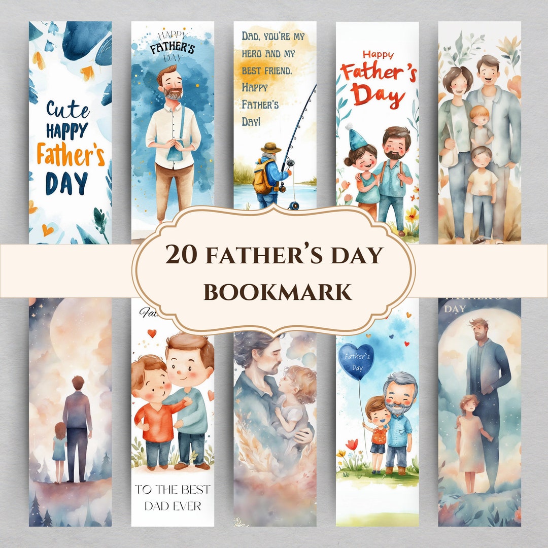 Father's Day Bookmark Printable, Fathers Day Gift, Bookmark Gift, PDF ...
