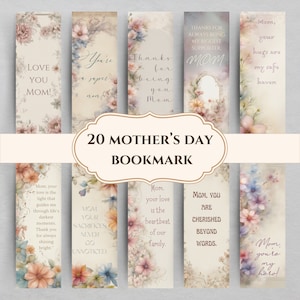 Mothers Day Bookmark Printable, Mothers Day Bookmark Gift, Bookmark ...