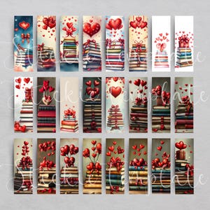 Valentine's Day Bookmarks Printable, Book Lovers Designs, Digital ...