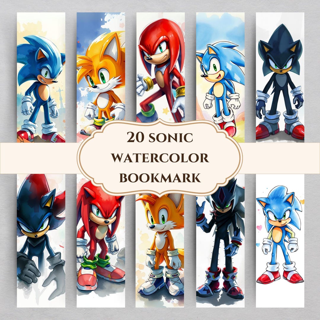 Sonic Bookmark Printable, Sonic Lovers Designs, Digital Letter Size ...