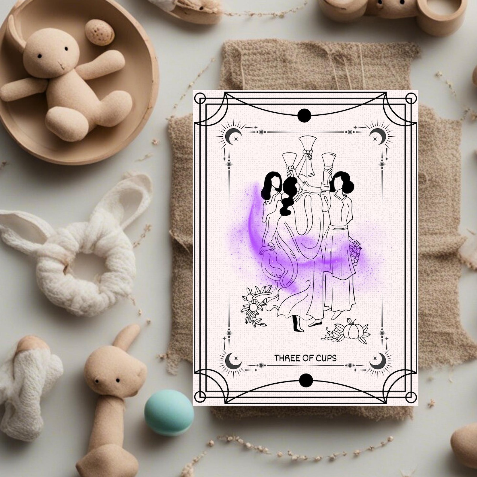 Tarot Birthday Invitation, Mystical Birthday Party Invite, Three of ...