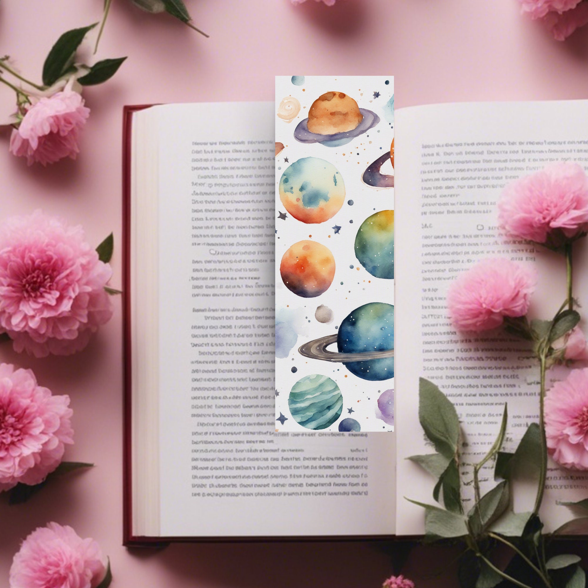 Space Bookmark Printable, Planets Rocket Bookmark Gift, Galaxy Gift ...
