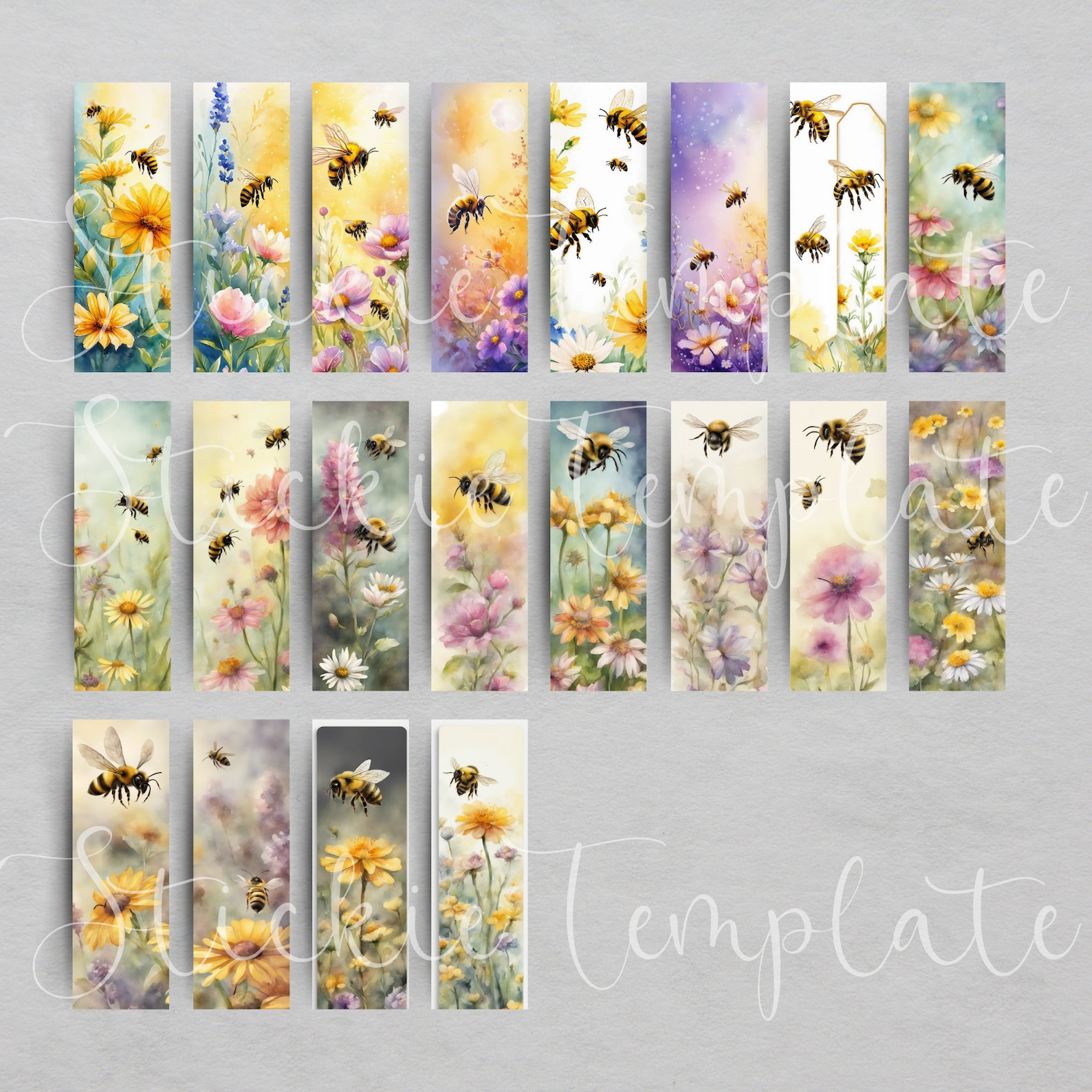 Bee Bookmark Printable, Digital Bee Bookmark, Book Lovers Designs ...