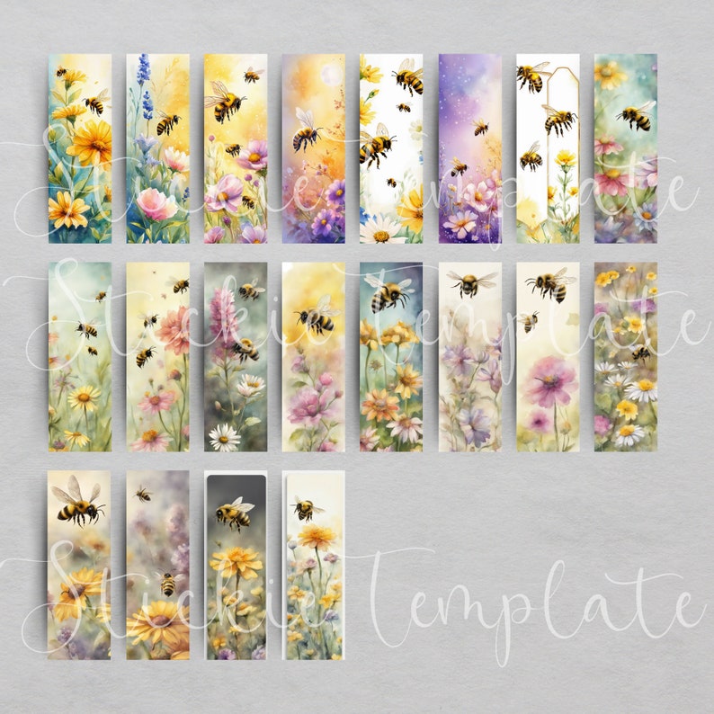 Bee Bookmark Printable, Digital Bee Bookmark, Book Lovers Designs ...