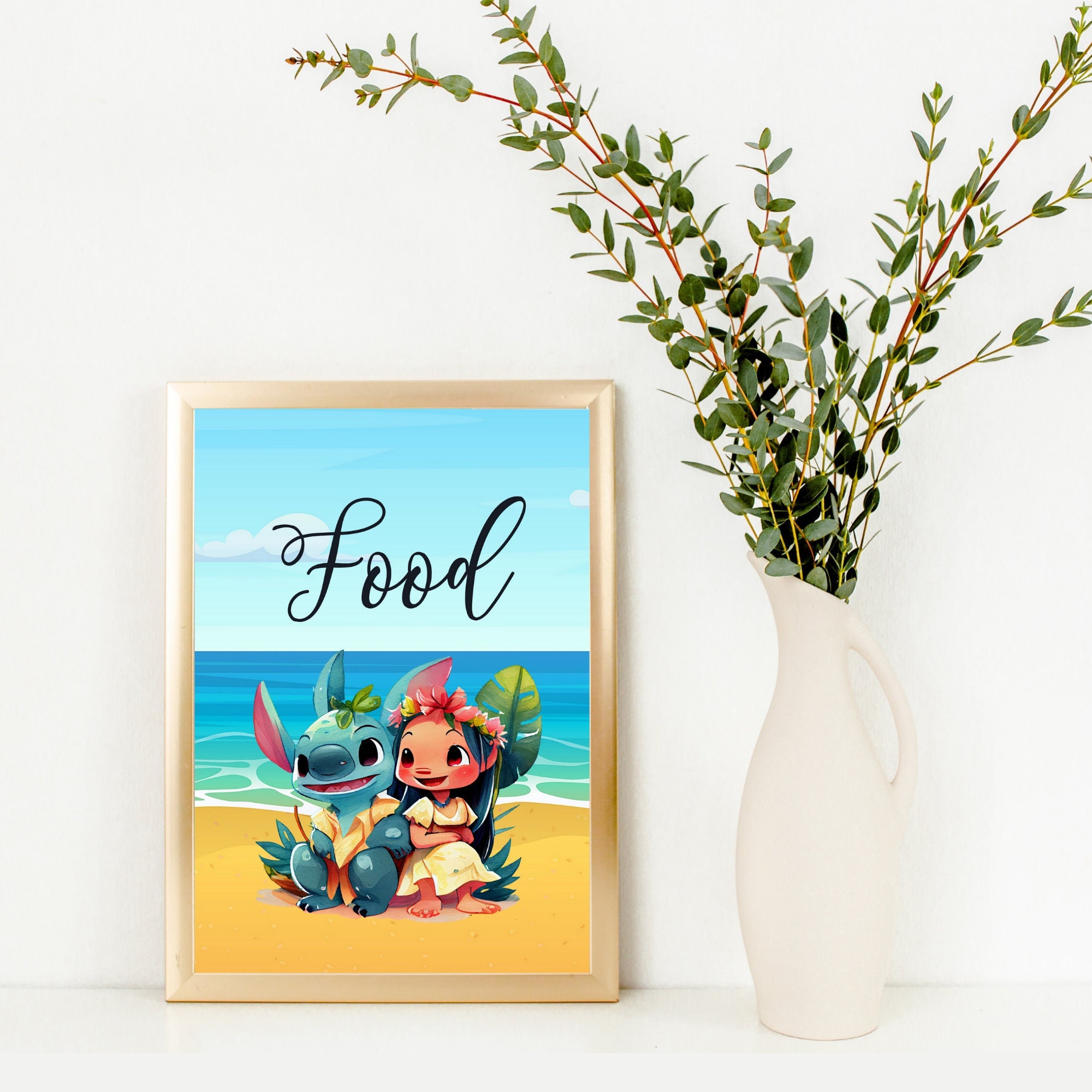 Stitch Food Sign Stitch Table Sign Stitch Birthday Table - Etsy
