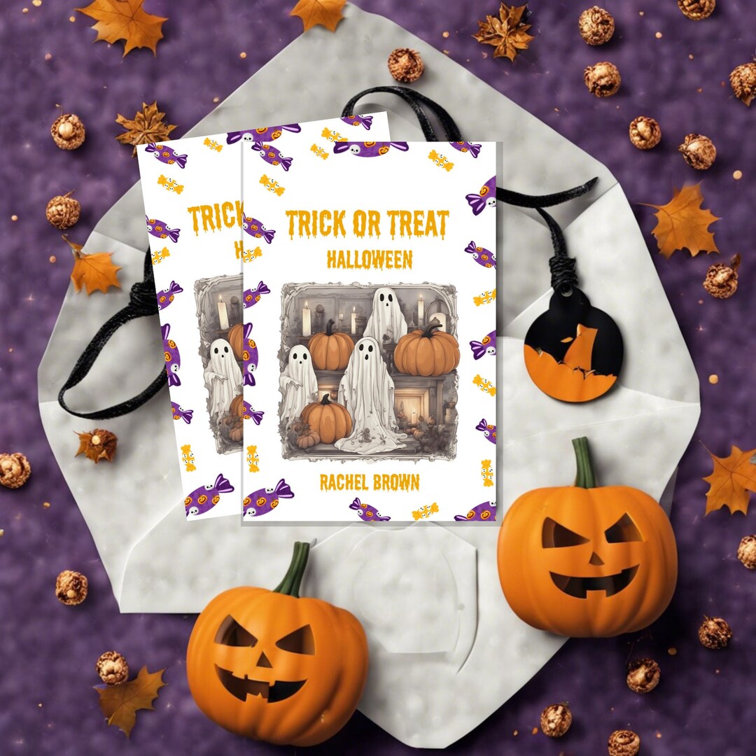 Halloween Trick or Treat Goodie Bag Tags, Happy Halloween Gift Tag ...