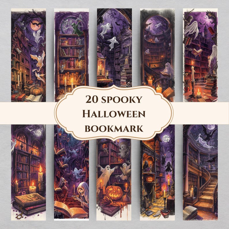140 Halloween Theme Bookmark Printable, Pumpkin Gift Bookmark, Cute Boo ...