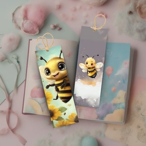 Bees Bookmark Printable, Digital Bee Bookmark, Book Lovers Designs ...