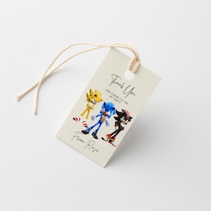 Sonic Thank You Tag Template, Editable Thank You Tag, Birthday Tag ...