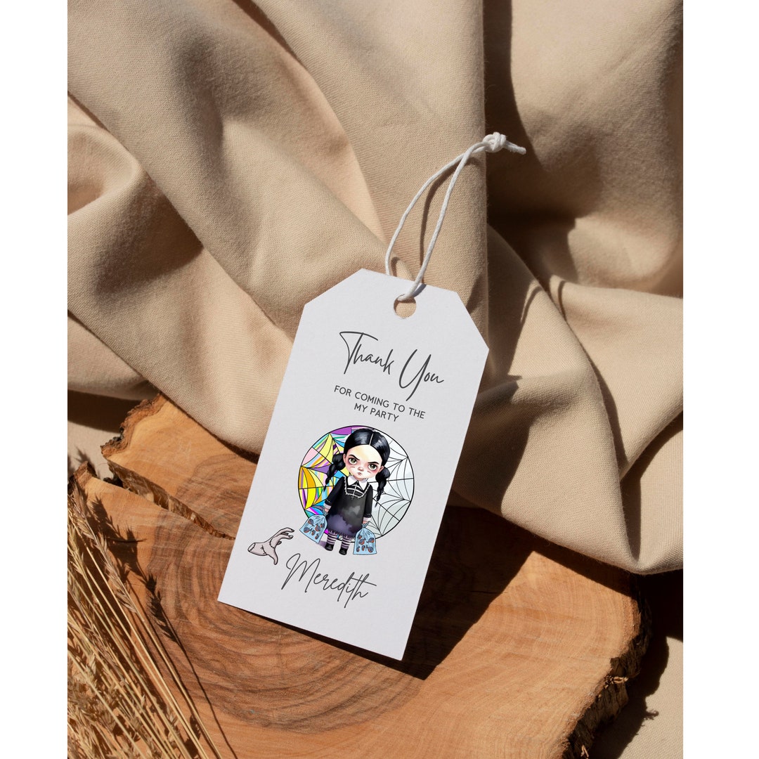 Wednesday Birthday Thank You Tag, Wednesday Addams Birthday Invite ...