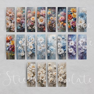 Flowers Bookmark Printable, Book Lovers Designs, Digital Letter Size ...