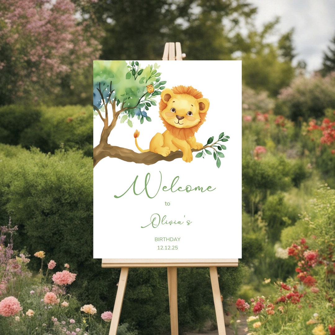 Lion King Welcome Sign, A Little King Party Invitation, Welcome Sign ...