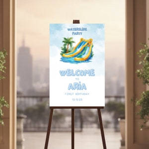 Waterslide Welcome Sign, Waterslide Birthday Party, Summer Pool Welcome ...