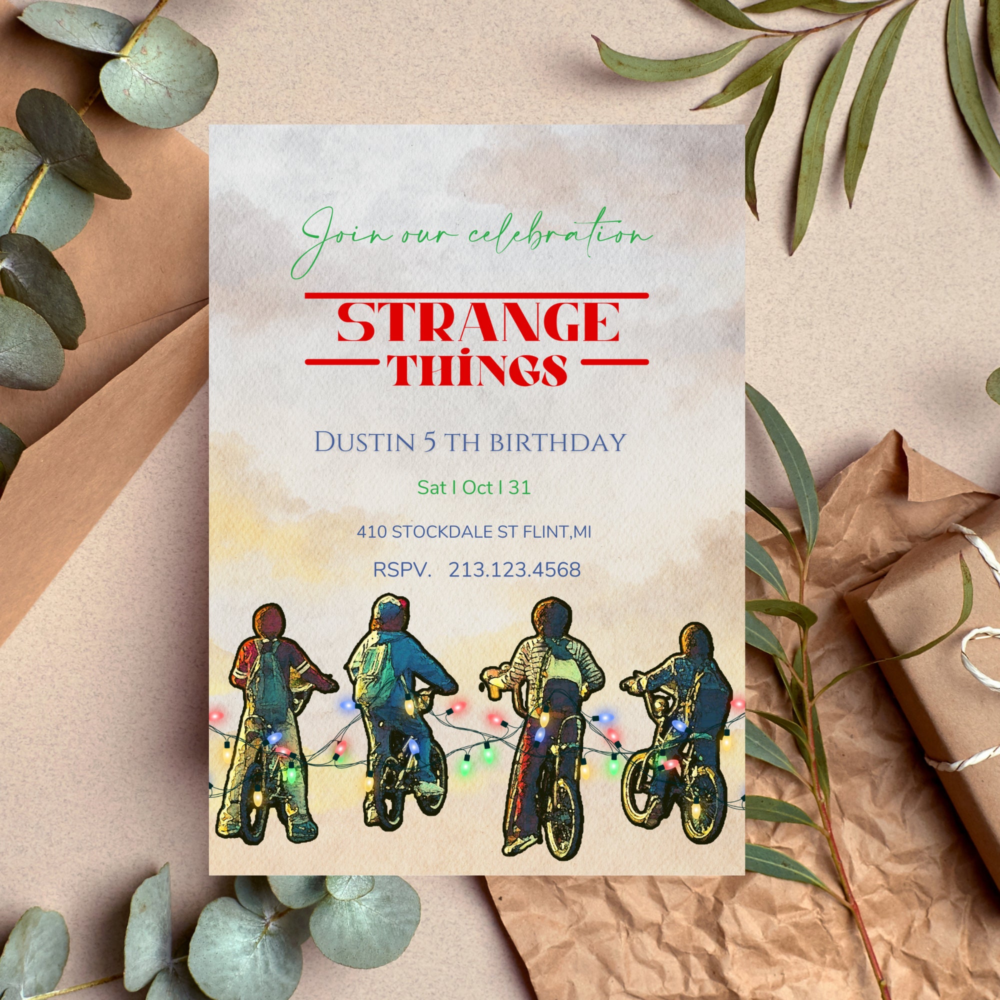 EDITABLE, Stranger Invitation, Any Age, Birthday Invitation, Digital ...