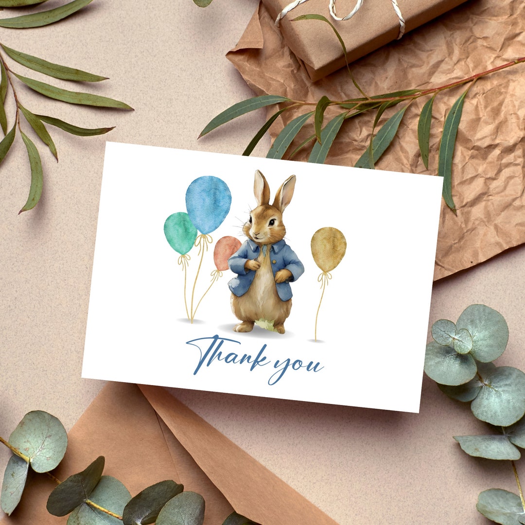 Peter Rabbit Thank You Card, Watercolor Peter Rabbit Thank You Card ...
