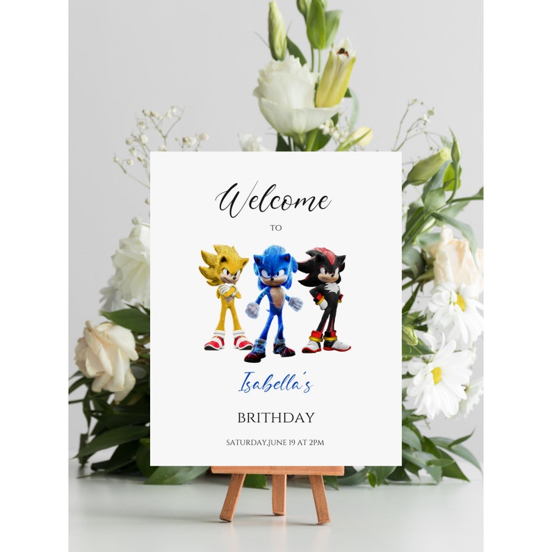 Sonic Welcome Sign Birthday Party Sign Birthday Party Decor - Etsy