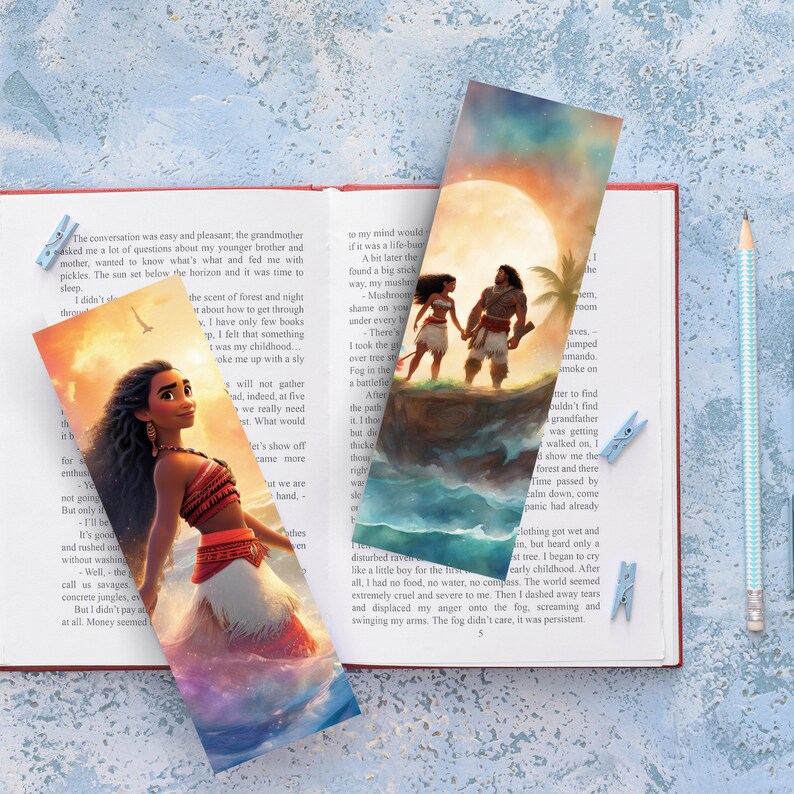 Moana Bookmark Printable, Hawaiian Moana Digital Bookmark Gift, Book ...
