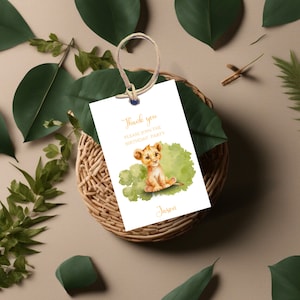 Lion King Thank You Tag, Birthday Lion King Editable Thank You Tag, A ...