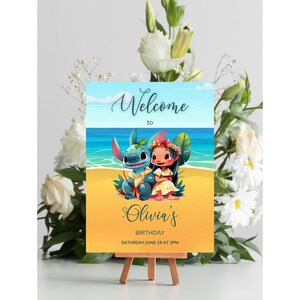 Stitch Welcome Sign, Lilo and Stitch Party Invitation, Welcome Sign ...